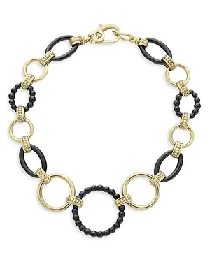 Lagos Meridian Link Bracelet - Black/gold