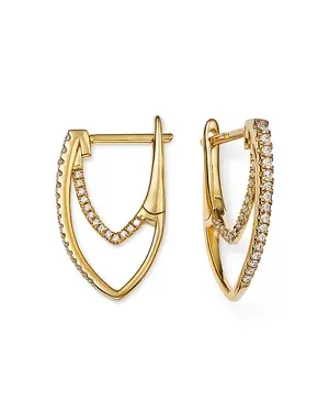 Bloomingdale'S Diamond Hoop Earrings In 14k Yellow - Gold