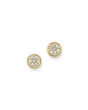 Bloomingdale'S Diamond And 14k Yellow Gold Stud Earrings - White/gold