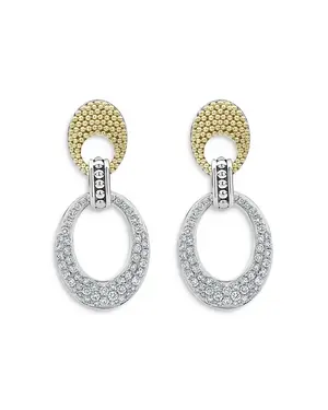 Lagos Sterling And 18k Yellow Gold Diamond Drop Earrings