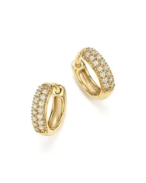 Bloomingdale'S Diamond Mini Hoop Earrings, .15 Tcw - White/gold