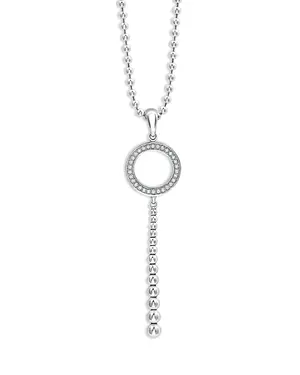 Lagos Sterling Diamond Pendant Necklace - Silver