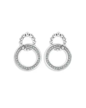 Lagos Sterling Diamond Drop Earrings - Silver