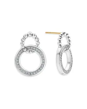 Lagos Sterling Diamond Drop Earrings - Silver