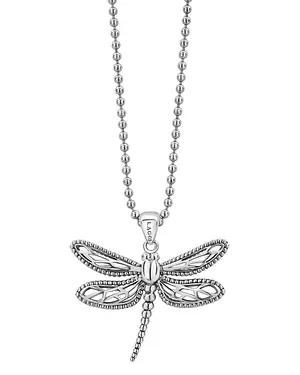 Lagos Sterling Rare Wonders Dragonfly Pendant Necklace - Silver