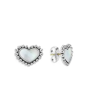 Lagos Sterling Maya Mother Of Pearl Stud Earrings