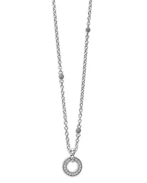 Lagos Sterling Caviar Spark Diamond Pendant Necklace - Silver