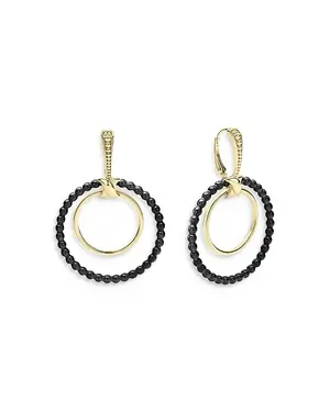 Lagos Meridian Caviar Ceramic Hoop Earrings - Gold
