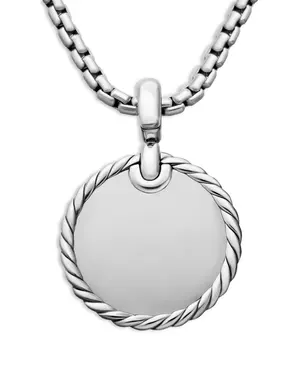 David Yurman Elements Diamond Pave Disc Pendant
