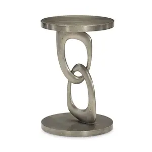 BERNHARDT Linea Metal Round Chairside Table - Cast Aluminum