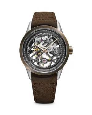 RAYMOND WEIL Freelancer Skeleton 42mm Watch - Gray/brown
