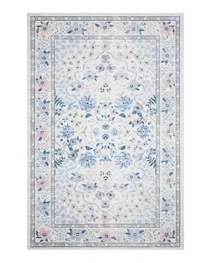 RIFLE PAPER CO. Palais Pal-02 Area Rug, 5' X 7'6 - Snow/sky Blue