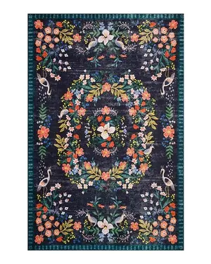 RIFLE PAPER CO. Palais Pal-03 Area Rug, 7'6 X 9'6 - Black/multi