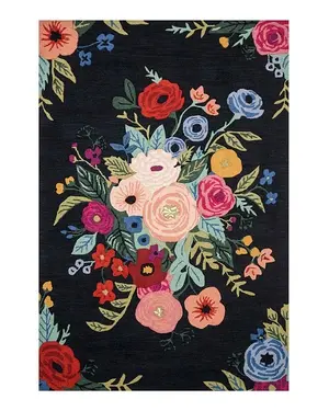 RIFLE PAPER CO. Les Fleurs Les-03 Area Rug, 2'3 X 3'9 - Black/multi