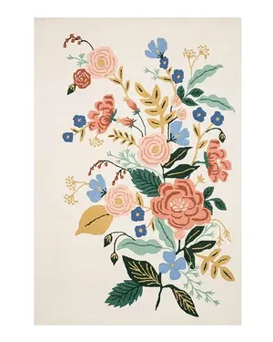 RIFLE PAPER CO. Les Fleurs Les-04 Area Rug, 2'3 X 3'9 - Ivory/multi