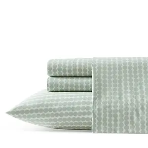Marimekko Pikku Rasymatto Cotton Percale Sheet Set, King - Light Green