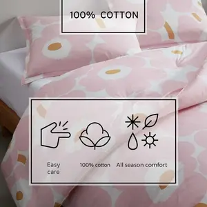 Marimekko Unikko Comforter Set, Full/queen - Light Pink