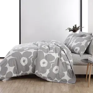 Marimekko Unikko Blue Comforter Set, King - Gray