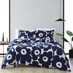 Marimekko Unikko Blue Comforter Set, King - Indigo