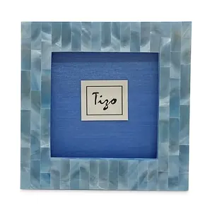 TIZO Mother Of Pearl 3 X 3 Picture Frame - Blue