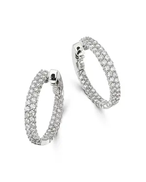 Bloomingdale'S Diamond Hoop Earrings 2.50 Tcw In 14k Gold - White