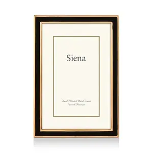 SIENA Wide Enamel With Gold Frame, 4 X 6 - Black