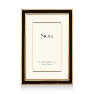SIENA Enamel With Gold Frame, 5 X 7 - Black