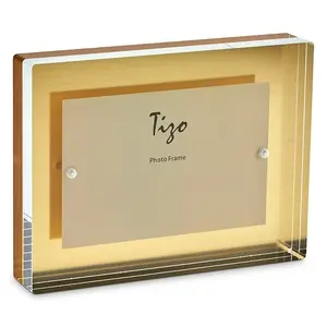 TIZO Lucite 4 X 6 Picture Frame - Gold
