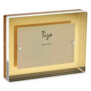 TIZO Lucite 5 X 7 Picture Frame - Gold