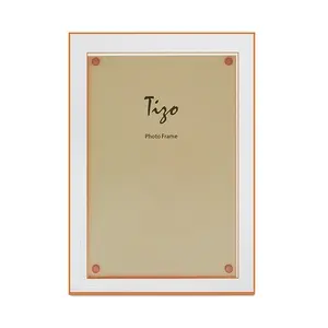 TIZO Double Border Lucite Frame, 5 X 7 - Clear/orange