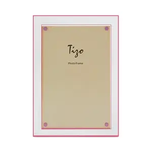 TIZO Double Border Lucite Frame, 5 X 7 - Clear/pink