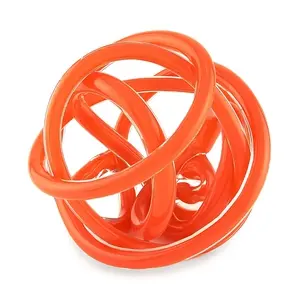 TIZO Handblown Decorative Glass Knot - Orange