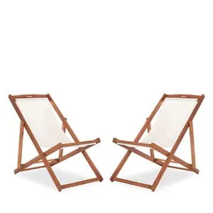 SAFAVIEH Loren Outdoor Sling Chair, Set Of 2 - Natural/beige