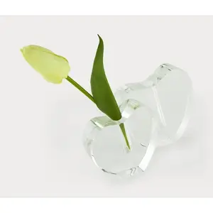 TIZO Crystal Heart Shape Vase, Small - Clear