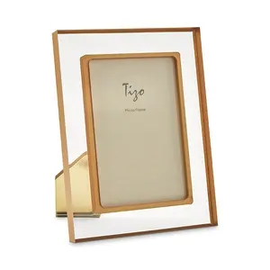 TIZO Lucite Bordered Easel Back 8 X 10 Picture Frame - Gold