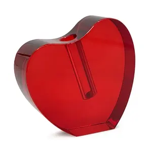 TIZO Crystal Heart Shape Vase, Large - Red
