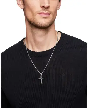 David Yurman Chevron Cross Pendant - Black/silver