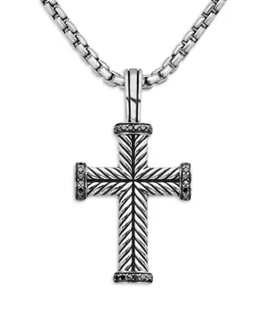 David Yurman Chevron Cross Pendant - Black/silver