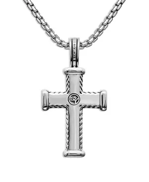David Yurman Chevron Cross Pendant - Black/silver