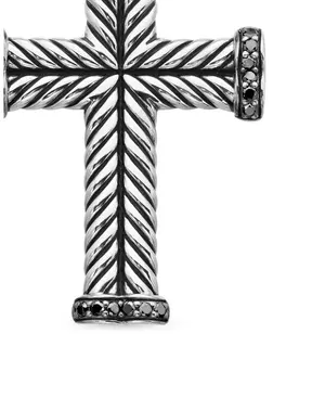 David Yurman Chevron Cross Pendant - Black/silver