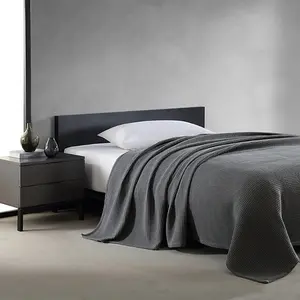 Vera Wang Waffleweave Blanket, Full/queen - Charcoal