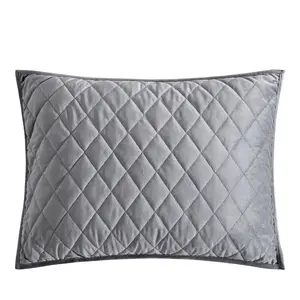 Vera Wang Diamond Velvet Quilt Set, Queen - Soft Charcoal