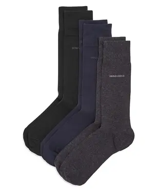 BOSS Unicolor Logo Socks Pack Of 3 - Navy/gray/black