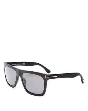 TOM FORD Morgan Polarized Square Sunglasses 57mm - Black/smoke