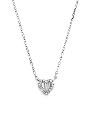 Bloomingdale'S Diamond Heart Pendant Necklace - White