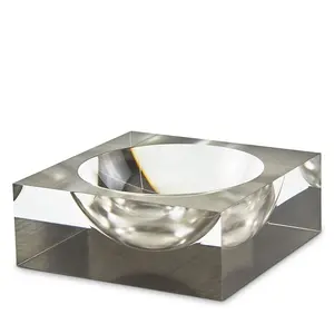 TIZO Design Lucite Clear Bowl - Silver