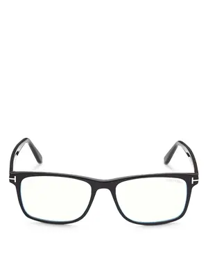 TOM FORD 55mm Square Frame Blue Light Glasses - Black