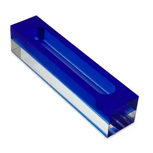 TIZO Lucite Mezuzah 4.5 - Blue
