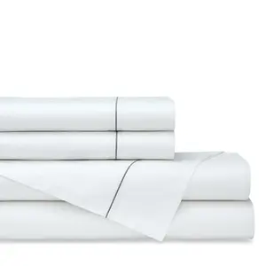 LILI ALESSANDRA Bella Cotton King Pillowcase, Pair - White/silver