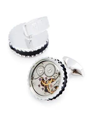 Tateossian Skeleton Gear Cufflinks - Rhodium